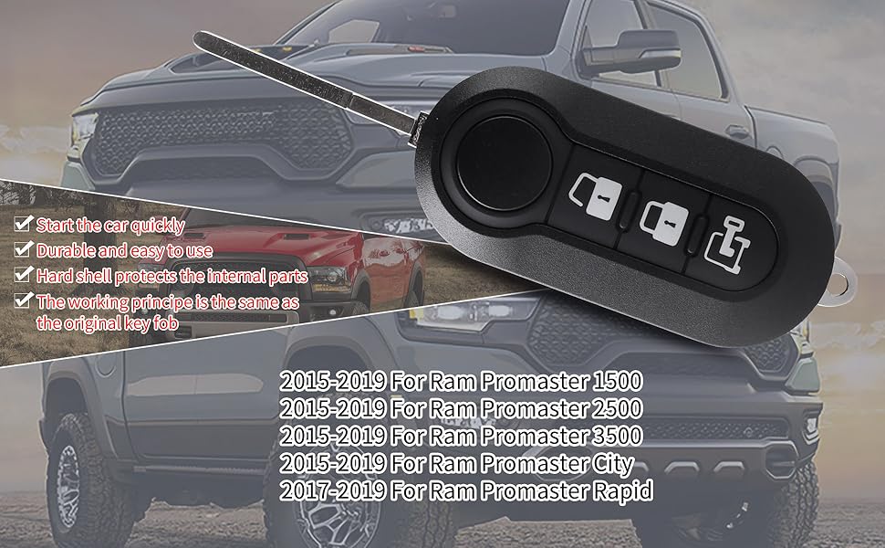 Amazon.com: Raryloy Keyless Dodge Key Fob Car Remote Start Entry for ...