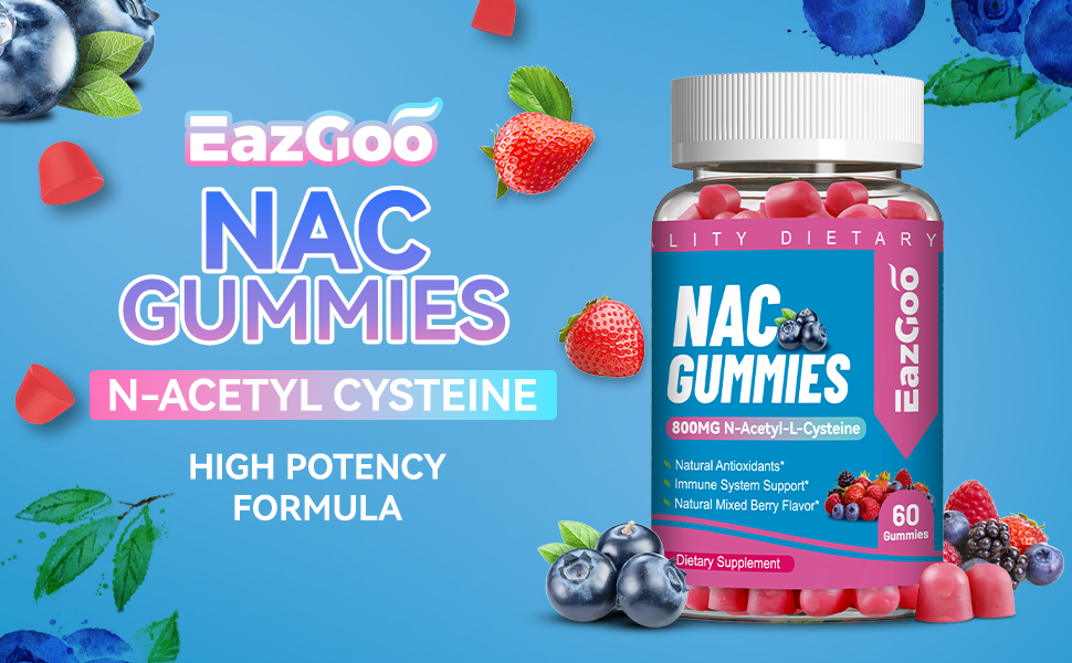 Amazon.com: EAZGOO NAC Gummies 800mg, N-Acetyl Cysteine Supplement, NAC Supplement for Immune ...