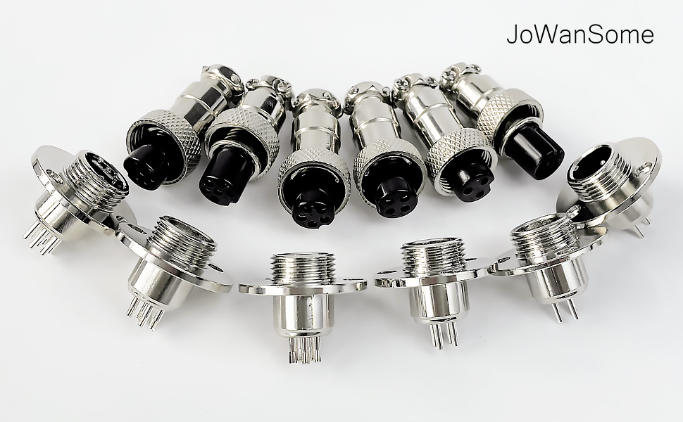 Amazon.com: 5 Pack of Aviation Plug Socket Flange GX12 2 3 4 5 6 7 Pin M12 12MM Docking Aviator ...