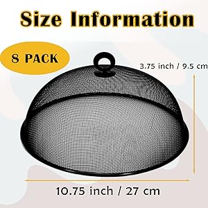 Amazon.com: Nexboraque 8 Pack Metal Mesh Food Covers for Outside, 10.75 Inch Reusable Food Nets ...