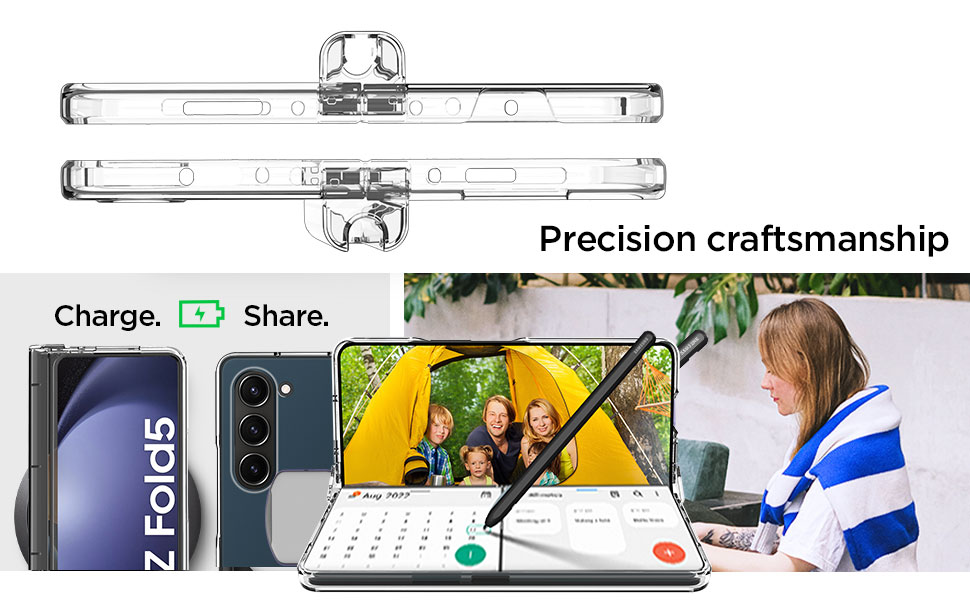 Amazon.com: AICase for Galaxy Z Fold 5 Case with Pen Holder Clear, [Anti-Yellow] Slim Fit Ultra ...