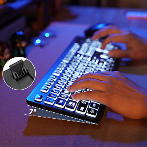 Amazon.com: Wireless Keyboard and Mouse - Large Print Wireless Keyboard ...