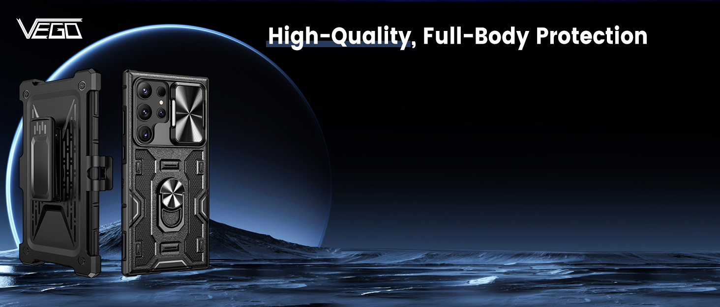 Amazon.com: VEGO Case for Galaxy S24 Ultra with Stand, Slide Camera Cover & Magnetic Ring ...