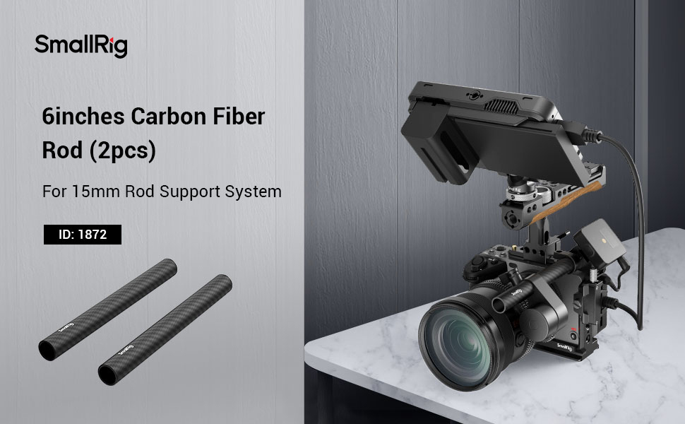 SMALLRIG 15mm Carbon Fiber Rods (6 Inch) for 15mm Rail Support System- 1872 : Amazon.ca: Electronics