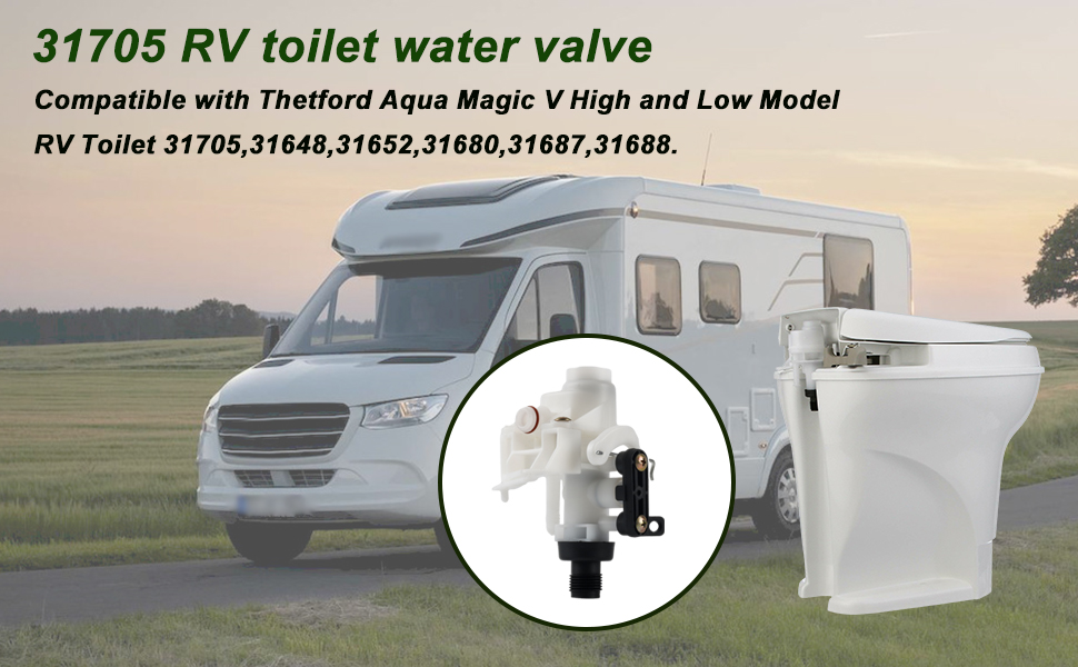 Amazon.com: BROODAY 31705 RV Toilet Water Valve Kit, Compatible with Thetford RV Toilet Parts ...