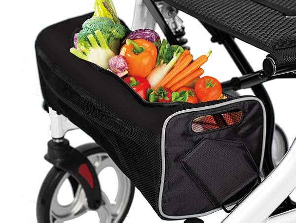 Mua ELENKER Rollator Walker with Seat, 10”Front Wheels, with Shock Absorber & Carrying Pouch ...