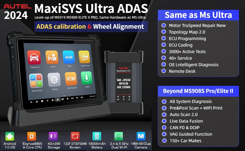 Amazon.com: Autel MaxiSys Ultra ADAS, 2025 Top Intelligent Scan Diagnostic Tool with ADAS System ...