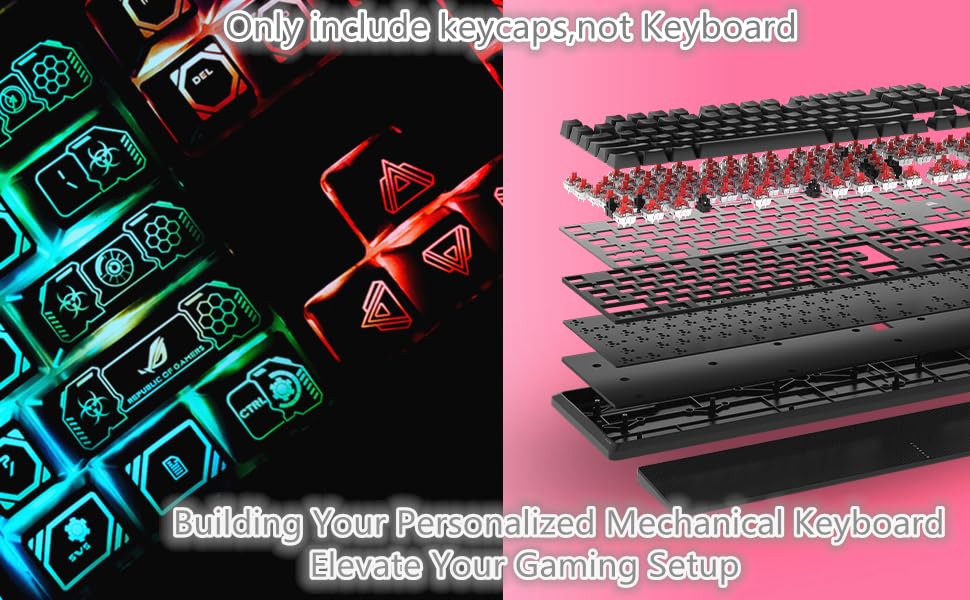 Amazon.com: Custom 104 Keycaps ROG Backlight Keycap for Corsair K70 LUX,K95,K65,K63,K68,K70 MK.2 ...