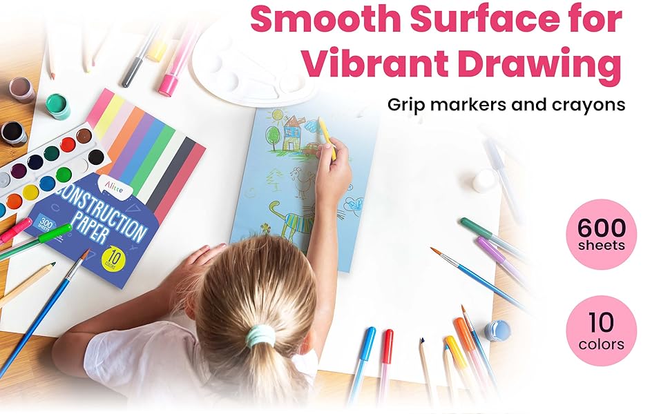 Amazon.com: Alitte Construction Paper Assorted Colors - (300 Sheets ...