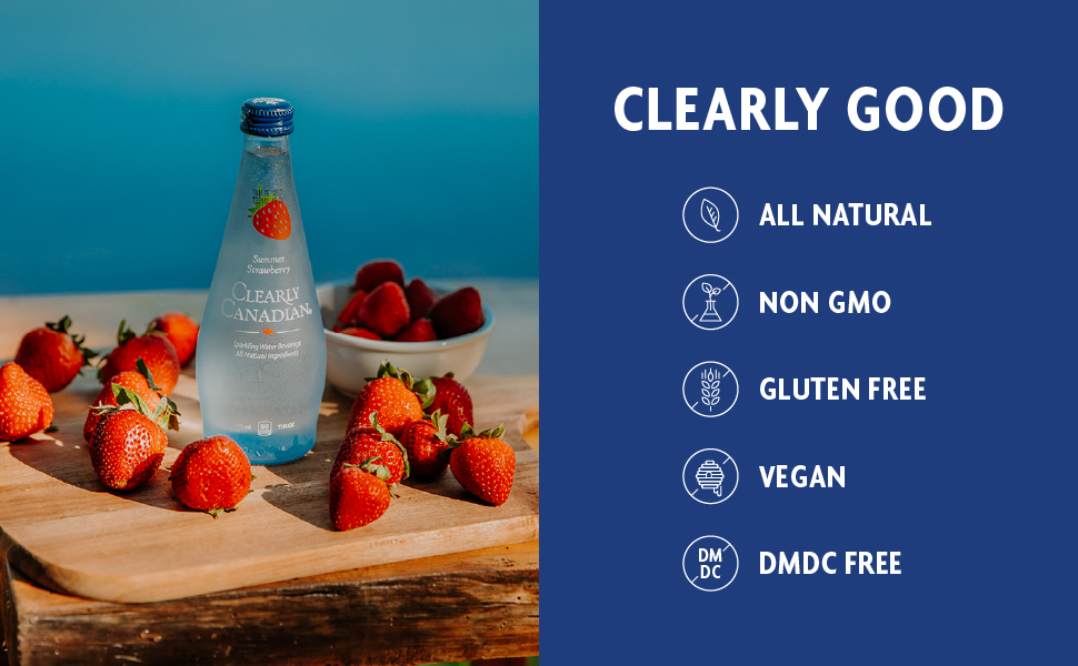 Amazon.com : Clearly Canadian Summer Strawberry Sparkling Spring Water Beverage, Natural ...
