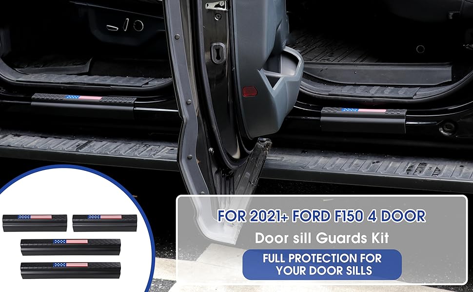 Amazon.com: sukemichi Door Sill Protector Guards for F150, Entry Guards Door Step Scuff Plate ...