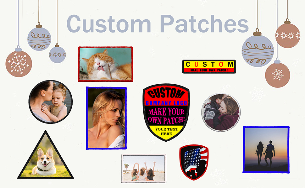 Amazon.com: Custom Patches Personalized Name Patch Iron on/Sew on/Hook and Loop Add Your Photo ...