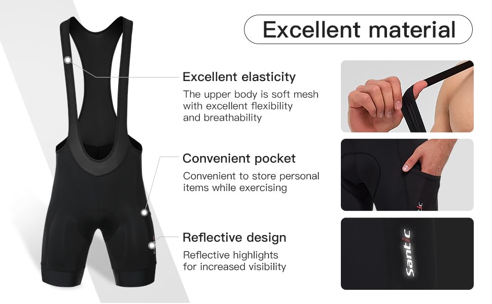 Amazon.com: Santic Men's Cycling Bibs Shorts Cycle Wear Tights 4D Padded Road Bike Bicycle ...