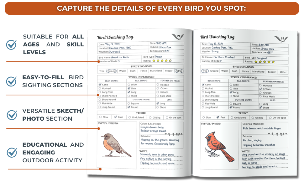 Amazon.com: Bird Watching Log Book: Awesome Birding Journal for Bird Watchers & Birders ...