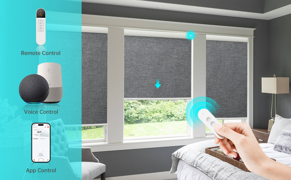 Amazon.com: MUSCLEAREA Motorized Blinds with Remote Smart Blinds for Window Blackout Roller ...