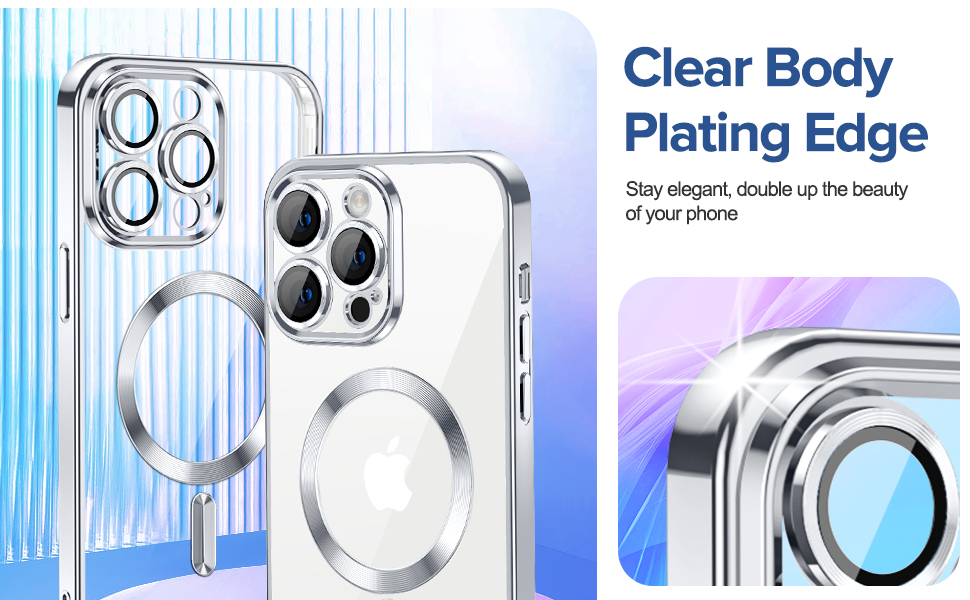 Amazon.com: Hython Magnetic Clear Case for iPhone 13 Pro Max Case with Camera Lens Protector ...