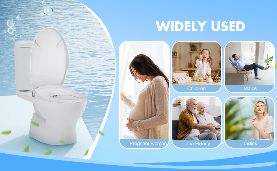 iliD Bidet Seats Bidet Toilet Seat, Elongated Toilet Seat, Non-Electric Self Cleaning Dual ...