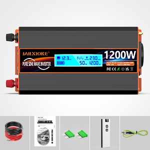 JARXIOKE 1200w/2400w Convertisseur 12V 220V Pur Sinus Onduleur Transformateur Onde Sinusoïdale ...