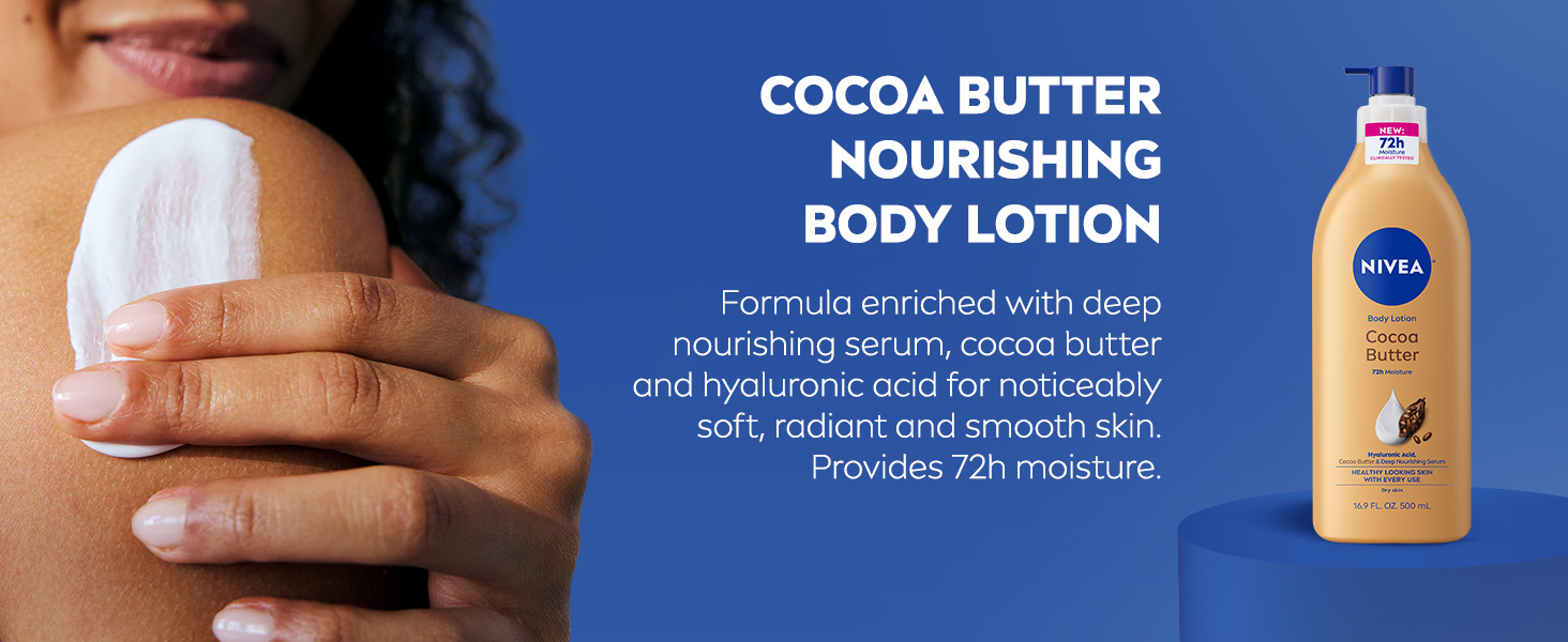 Amazon.com : NIVEA Shea Nourish Body Lotion for Dry Skin with Hyaluronic Acid, Shea Butter and ...