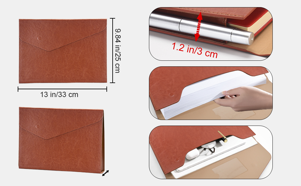 Amazon | VANRA ファイルフォルダー A4 PUレザー 書類ケース レターサイズ ファイルバッグ プラスチック封筒 ドキュメントレター 大容量 防水 持ち運び簡単 資料 収納 ...