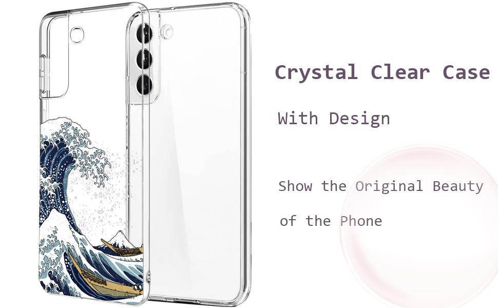 Amazon.com: Unov Case Compatible with Galaxy S22 Case Clear with Design Soft TPU Shock ...