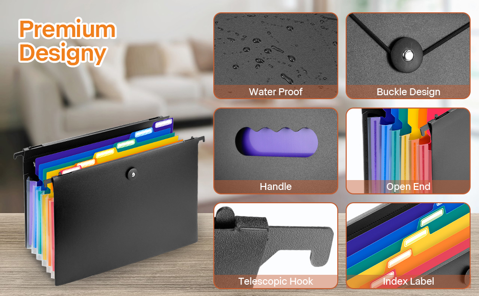 Amazon.com : Expanding Hanging File Folders Letter Size,Innovative Accordion File Organizer ...