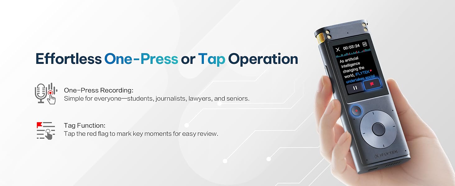 Amazon.com: iFLYTEK AI Voice Recorder with Playback & Voice Activated Recording, 32GB Digital ...