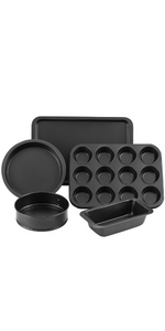 VonShef Baking Tray Set of 3 - Non-Stick Carbon Steel Oven Trays for ...