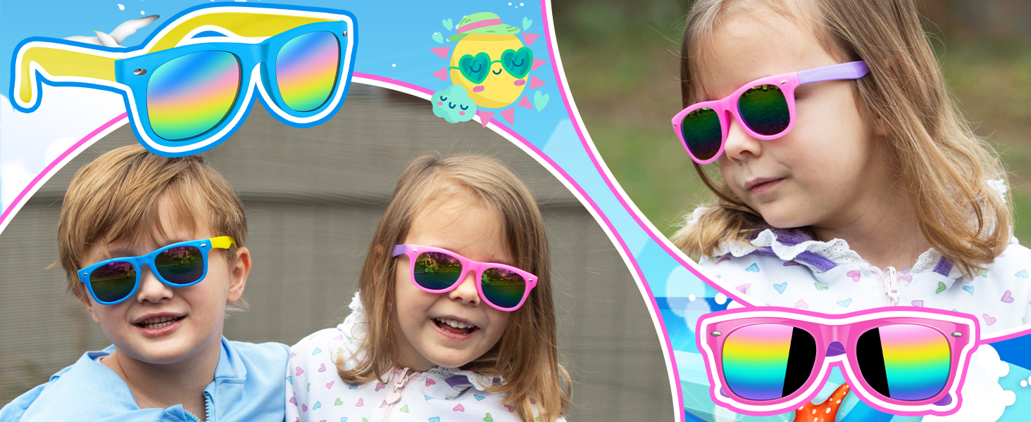 Amazon.com: Kids Sunglasses Bulk, Kids Sunglasses Party Favor, Translucent Sunglasses for Kids ...