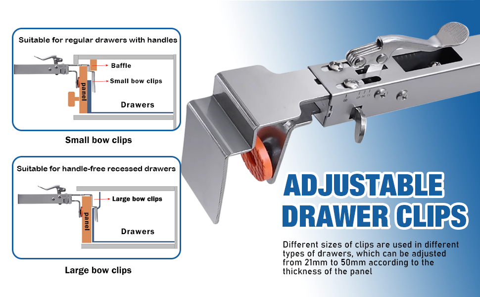 Wshxjzyay 2 Pack Adjustable Drawer Fixing Clamp, Drawer Front Installation Clamps, Universal ...