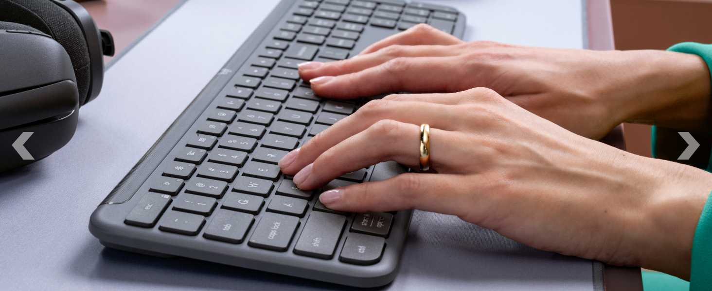 Logitech Signature Slim MK955 for Business Wireless Keyboard and Mouse ...