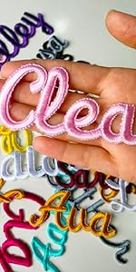 Amazon.com: Cilora Iron on Name Patch with Beautiful Shape to Shape Border Cut, Custom ...