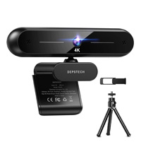 DEPSTECH DW50 Pro Webcam 4K, Ultra HD mit Mikrofon, 3-facher Zoom, 1/2.55 Sony Sensor, Duale ...