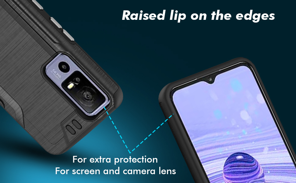 Amazon.com: HRWireless Compatible for TCL 40 XE 5G Case Cover with [HD Tempered Glass Screen ...