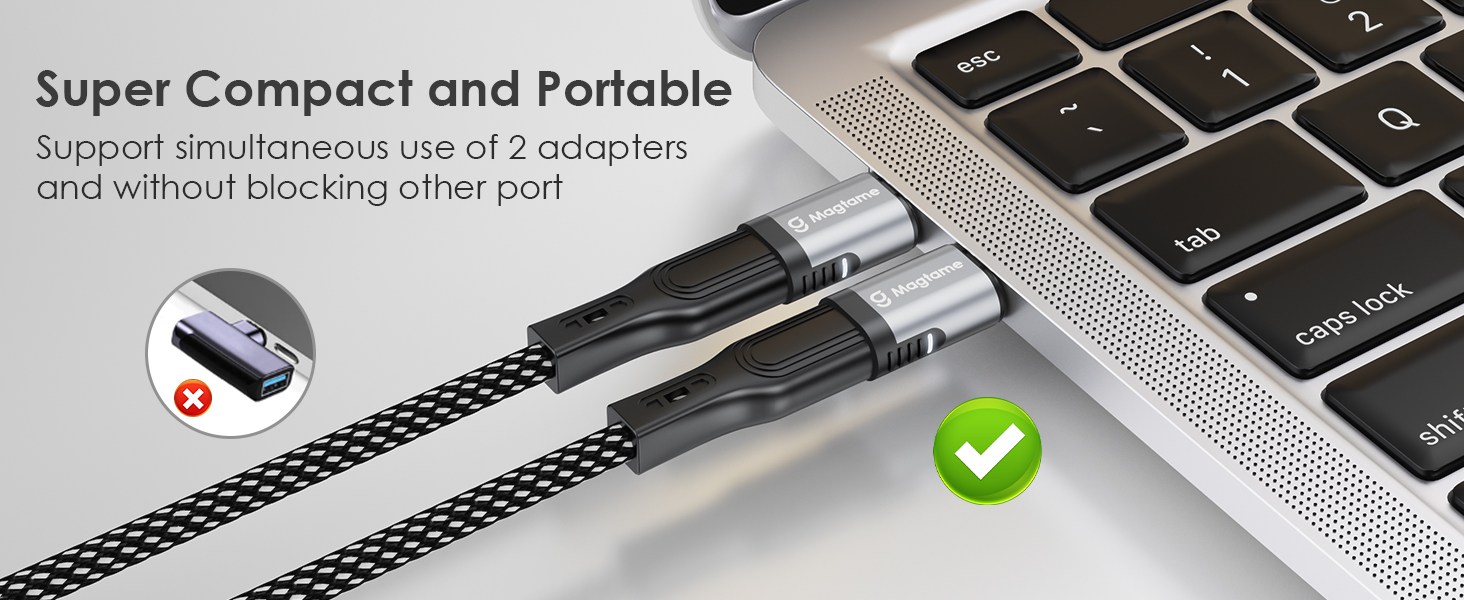 Amazon.com: Magtame 24Pin Magnetic USB C Male to USB C Female Adapter, 240W Type C Adapter ...