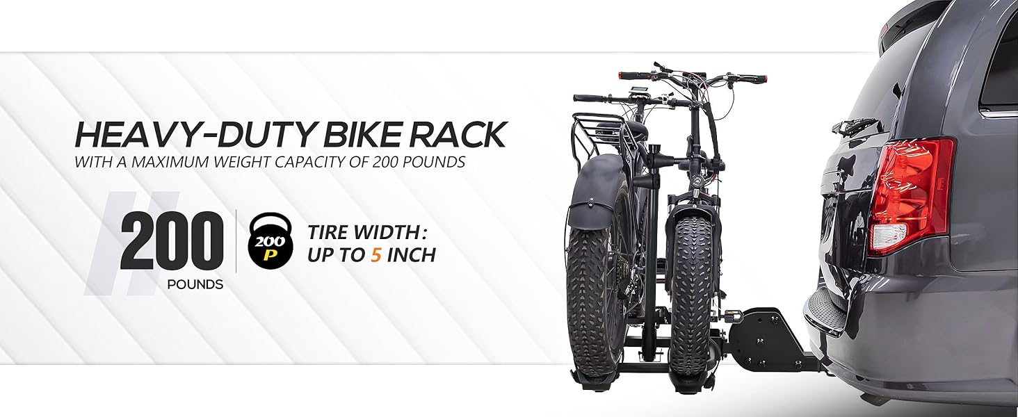 Amazon.com: 2 EBike Rack with Ramp, 2" Hitch Mounted Carrier Bike Racks Platform, 200 Lbs Max ...