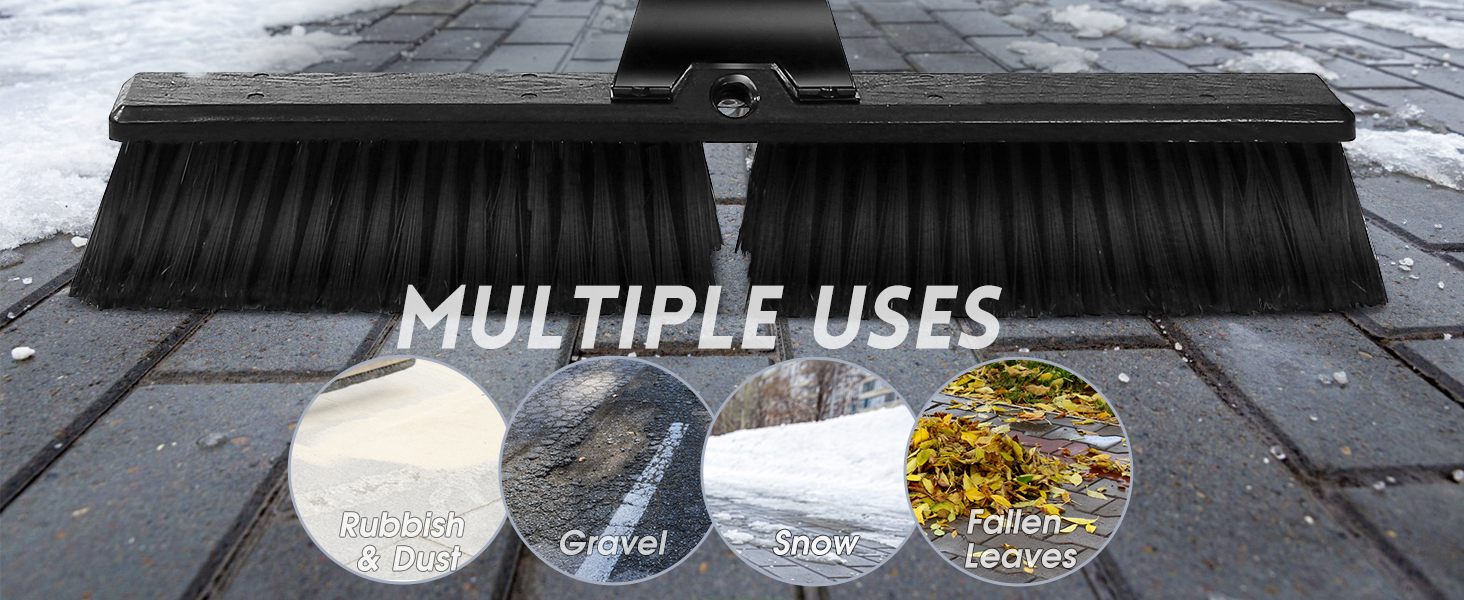 Midyb Yard Brush, Heavy Duty Garden Broom with 63cm Head & Metal Handle ...