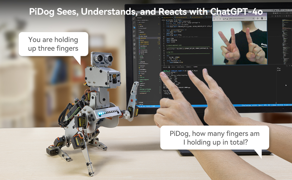 SunFounder PiDog AI Robot Dog Kit for Raspberry Pi 4/3B+/3B/Zero 2W ...