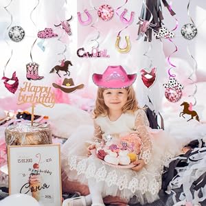 Amazon.com: Western Cowgirl Party Hanging Decorations, Disco Cowgirl ...