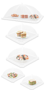 Amazon.com: Lauon Extra Large Food Cover, 3 Jumbo (40"X23.7"), White Mesh Plate Serving Tents ...