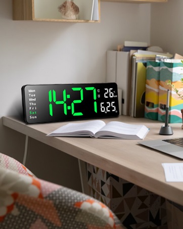 Fuloon Digital Wall Clock, 13 inch Large Display Digital Alarm Clock ...