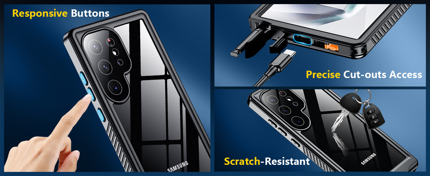 Amazon.com: SPIDERCASE Designed for Samsung Galaxy S24 Ultra Case Waterproof,Built-in Screen ...