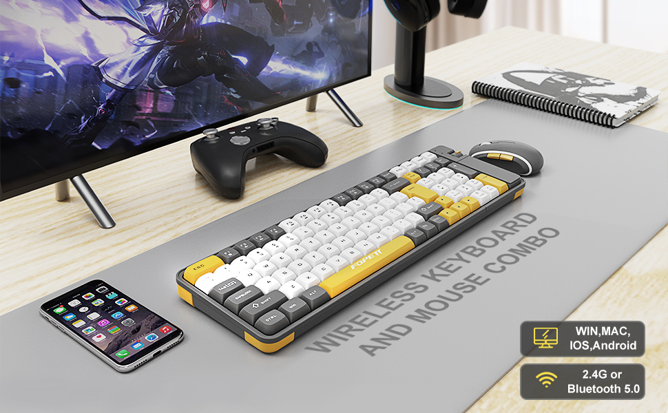 Amazon.com: Wireless Keyboard and Mouse, Keyboard Mouse Combo, 2.4 GHz ...