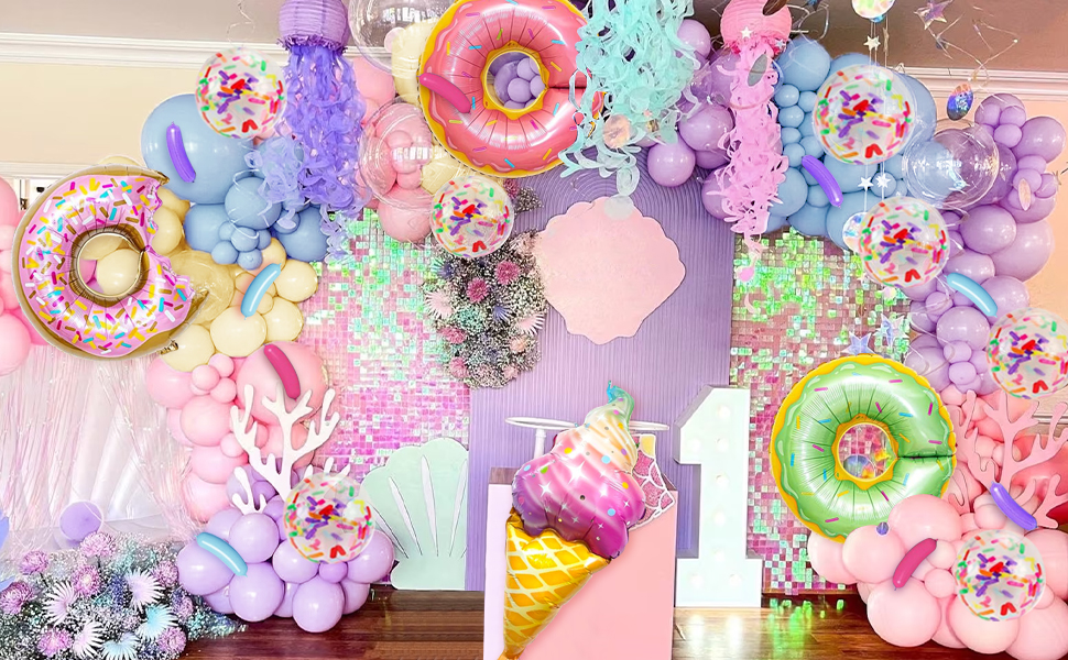 Amazon.com: 163PCS Pastel Donut Balloon Arch Garland Kit, with Pastel Rainbow Balloon, Sprinkle ...