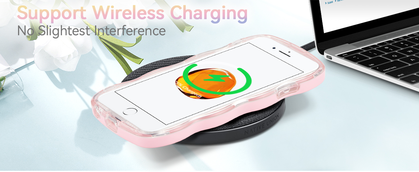 Amazon.com: QLTYPRI Compatible with iPhone 7/8/SE Case, Cute Curly Wave Frame Clear Case for ...