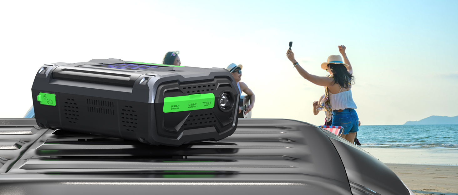 Amazon.com: CAROSS T14 Jump Starter with Air Compressor, 2000A Peak 20000mAh, Green Jumper Cable ...