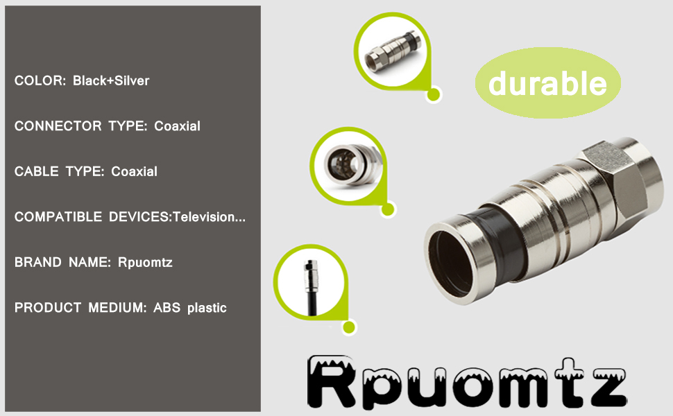 Amazon.com: Rpuomtz 25PCS RG6 Compression Connectors,RG6 F Type ...