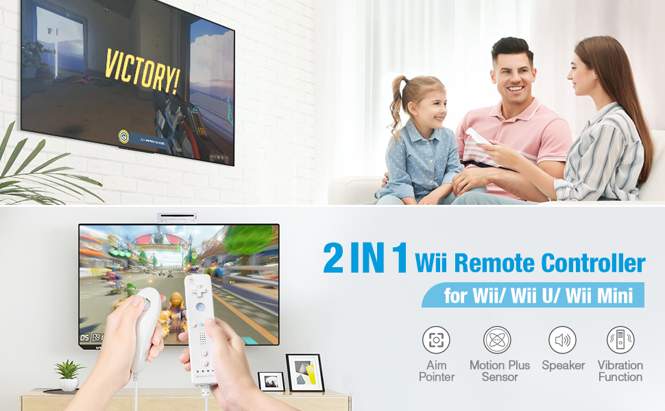 Wii Remote Controller, Powerextra Wireless Wii Controller Built in ...