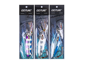 Amazon.com : Goture Slow Pitch Jigs, Glow Flat Fall Jig Fishing Lure with Double Assist Hooks ...