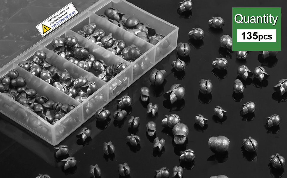 Amazon.com : Split Shot Fishing Weights Sinkers,135pcs Removable Fishing Weight Sinkers Round ...